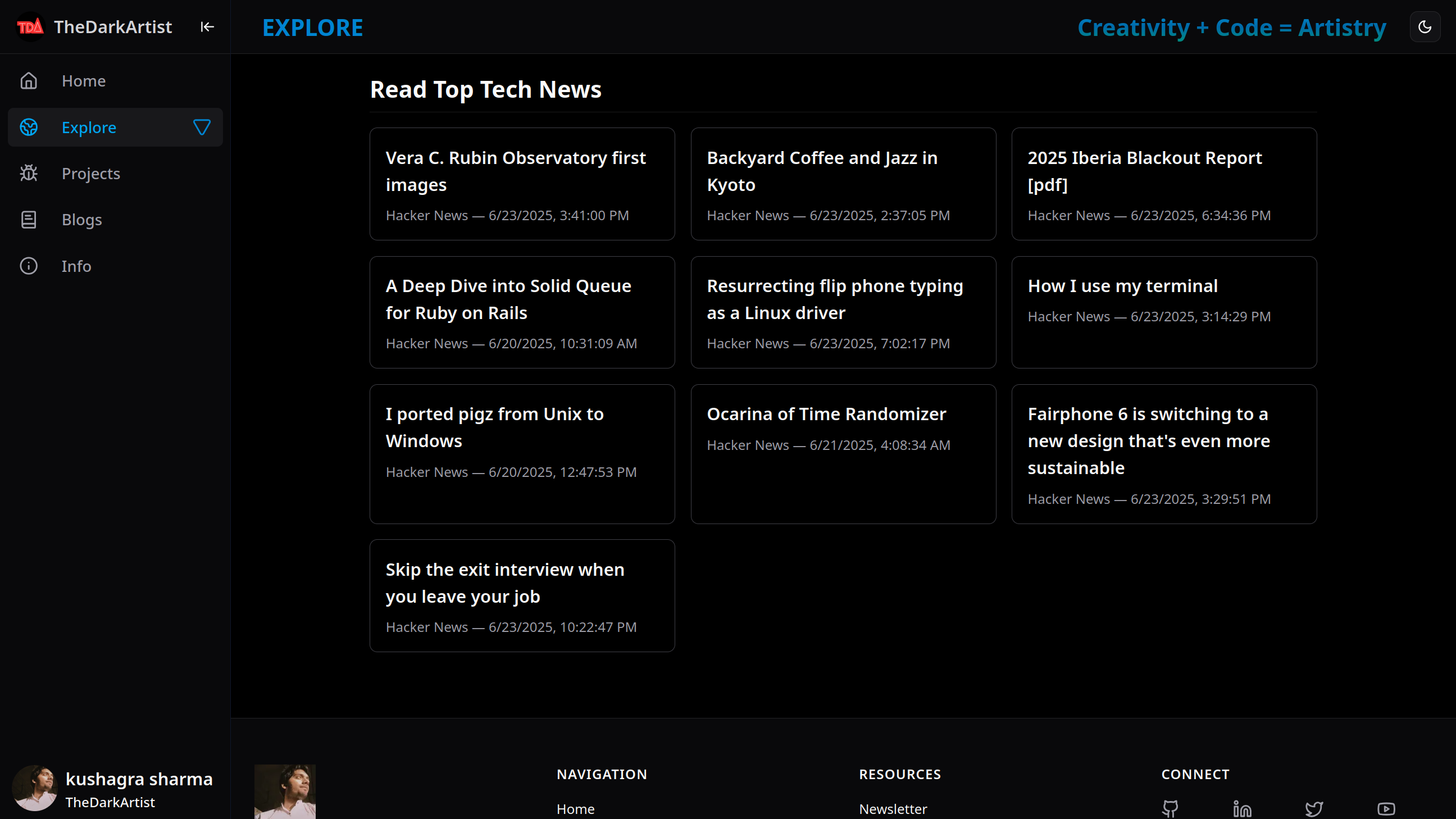 Explore | Kushagra’s Portfolio @ TheDarkArtist